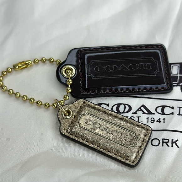 Coach | Bags | Coach Large Double Brown Gold Leather Replacement Hang ...